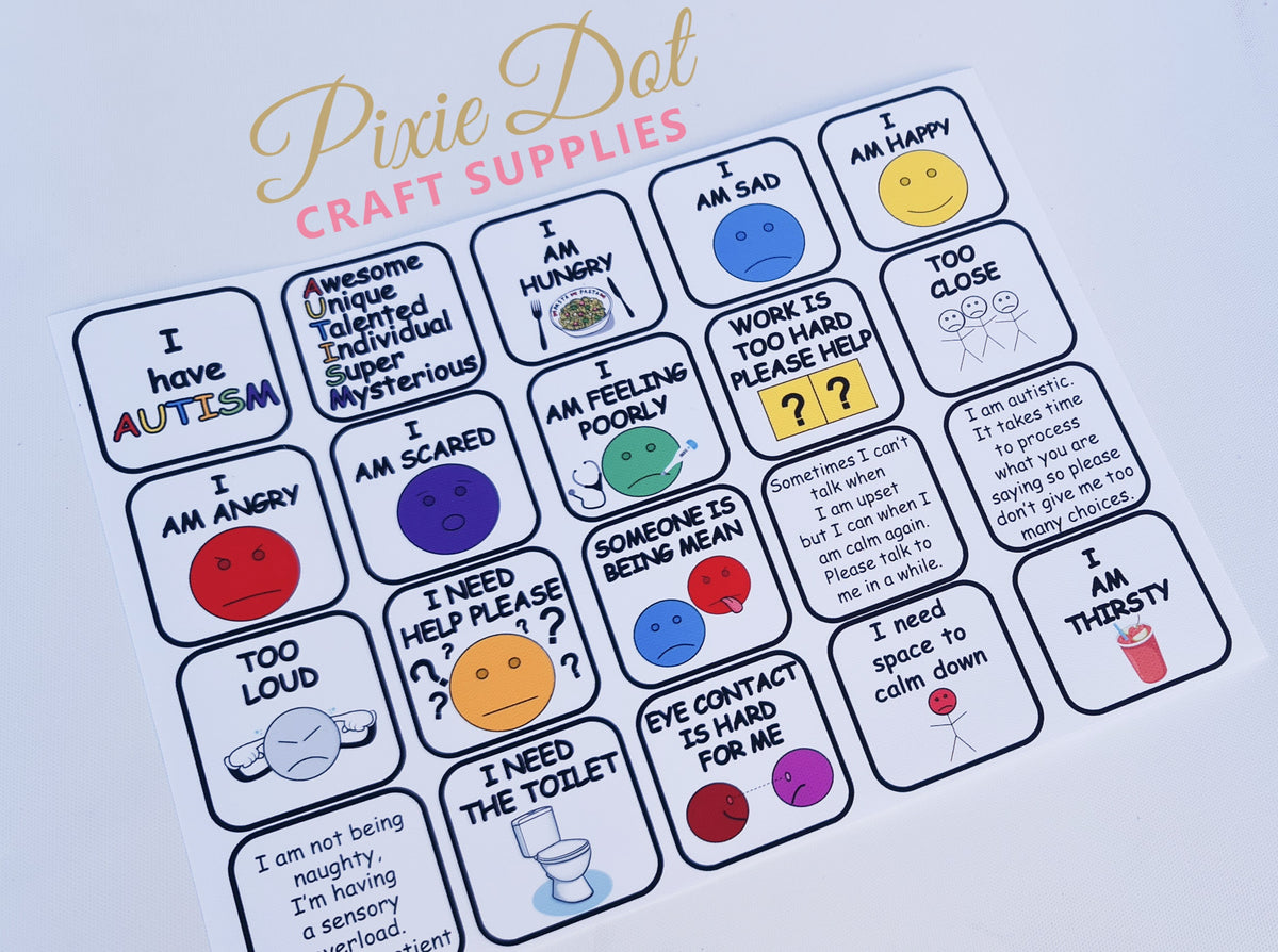 Autism - 2 inch square Flashcard fabric – Pixie Dot Craft Supplies