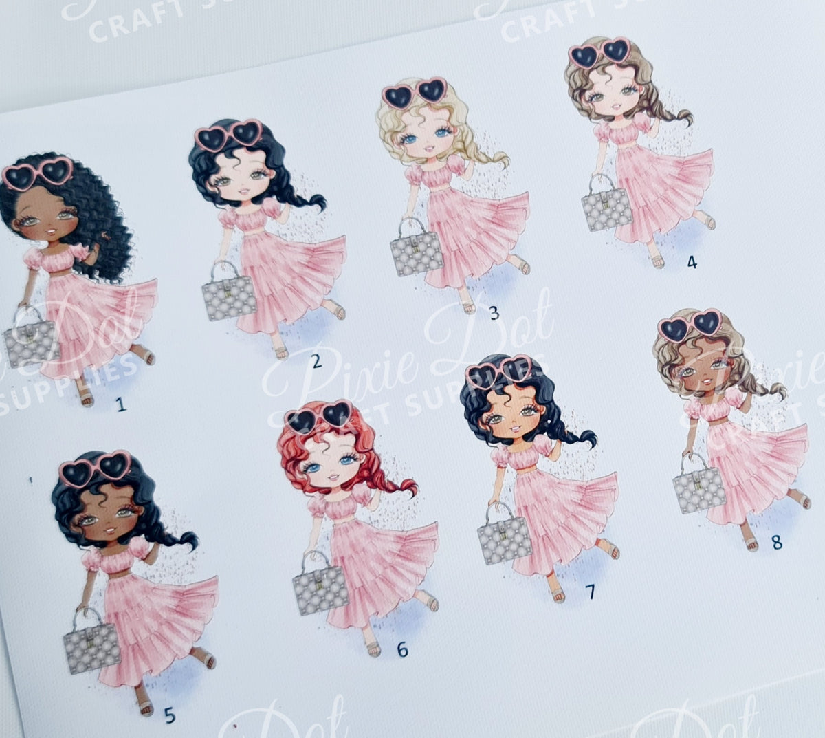Custom Millie Girls (6 names per sheet) – Pixie Dot Craft Supplies