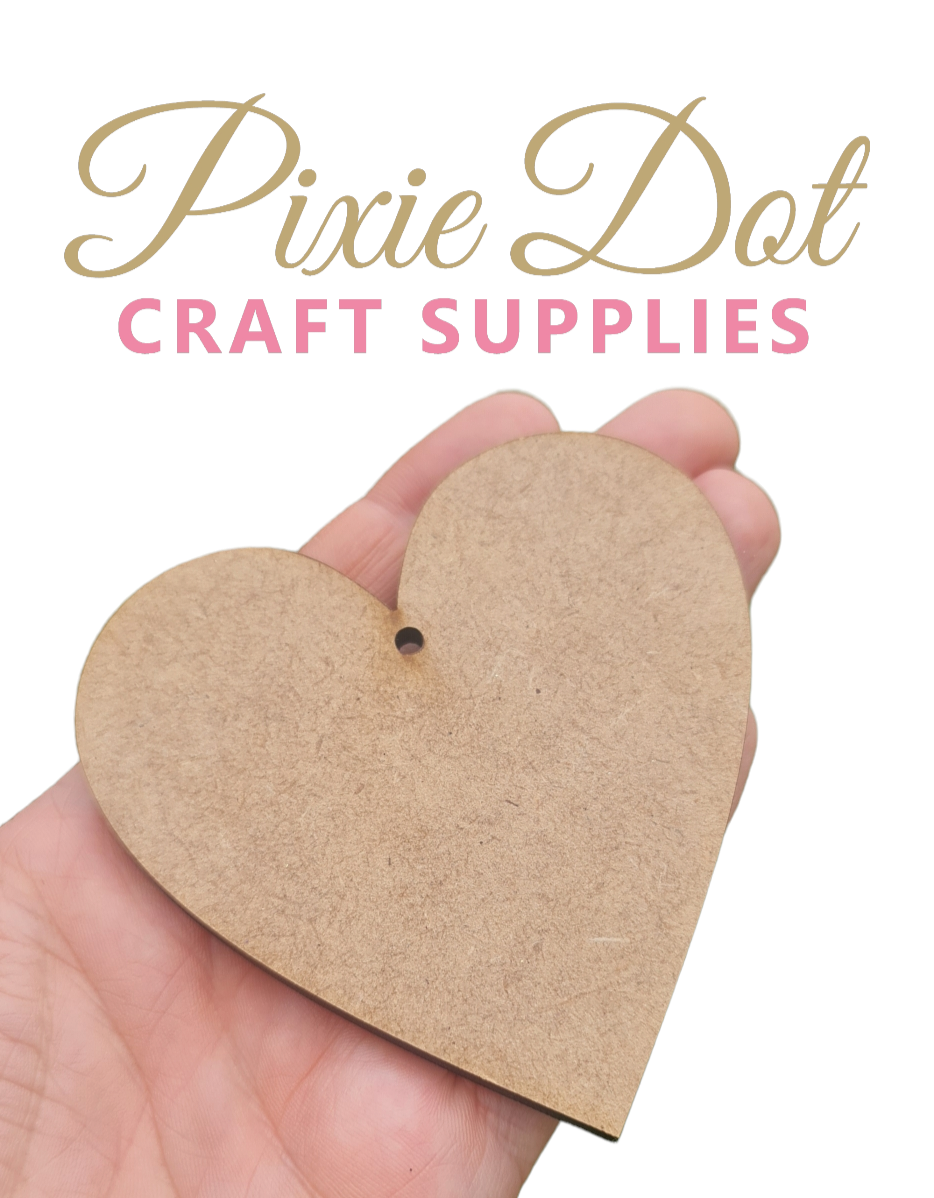 Wooden hanging hearts (with hole) – Pixie Dot Craft Supplies